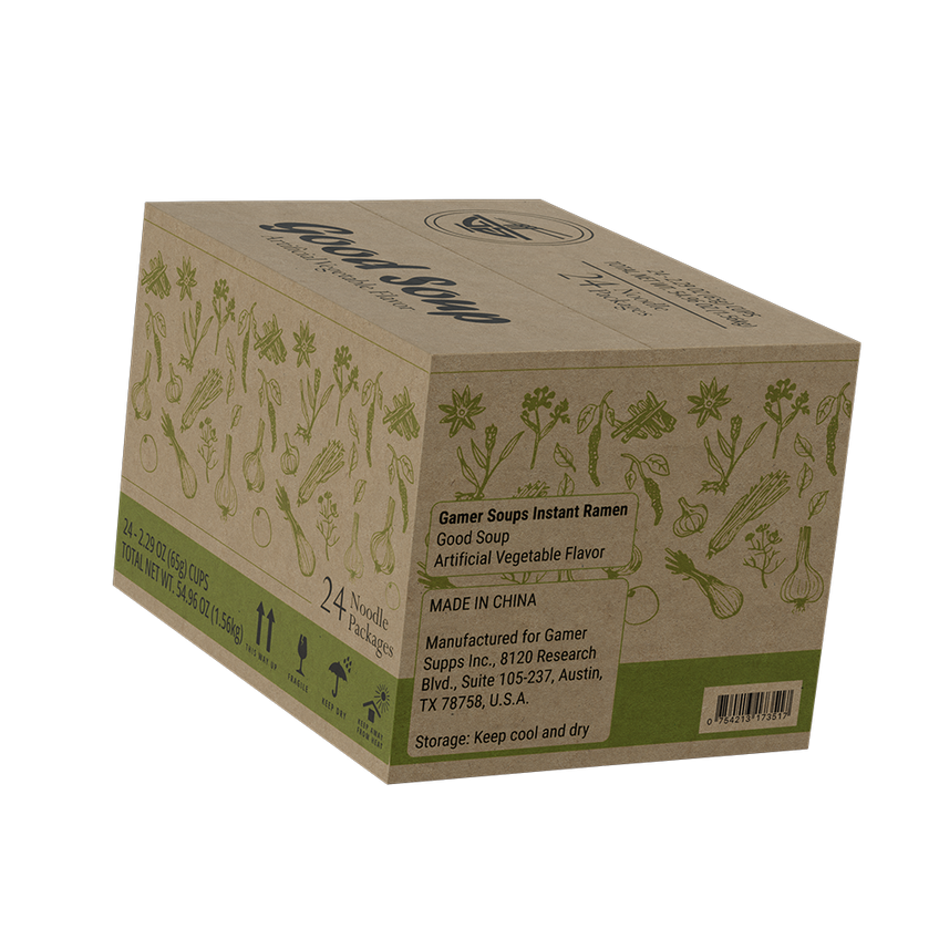 Gamer Soups Instant Noodles - GOOD (24 Cup Box) | Gamer Supps