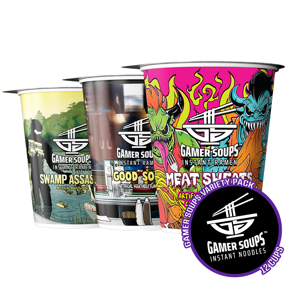 Gamer Soups Instant Noodles - Creator Variety Pack (12 Cup Box) | Gamer ...