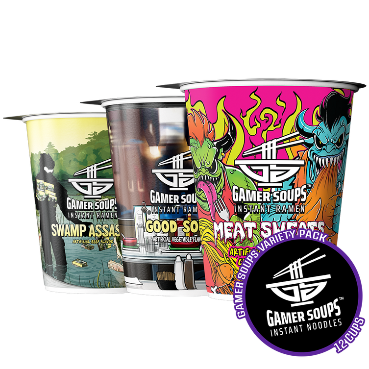 Gamer Soups Instant Noodles - Creator Variety Pack (12 Cup Box) | Gamer ...