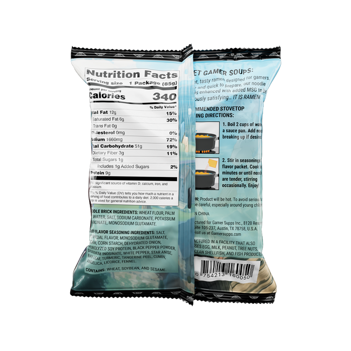 Gamer Soups Instant Noodles - Beef Bricks (5 Pack) - Gamersupps