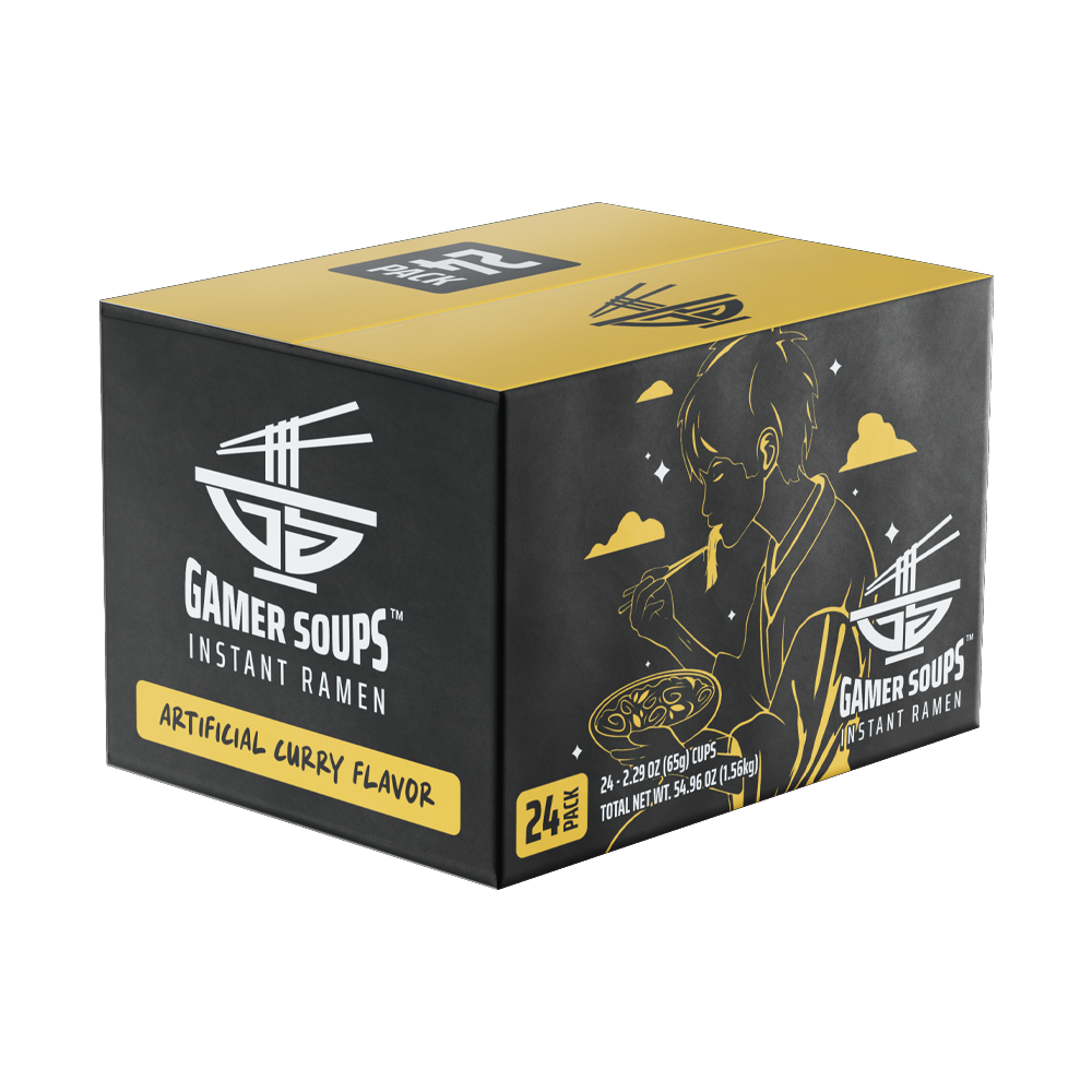 Gamer Soups Instant Noodles - Curry (24 Cup Box) - Gamersupps