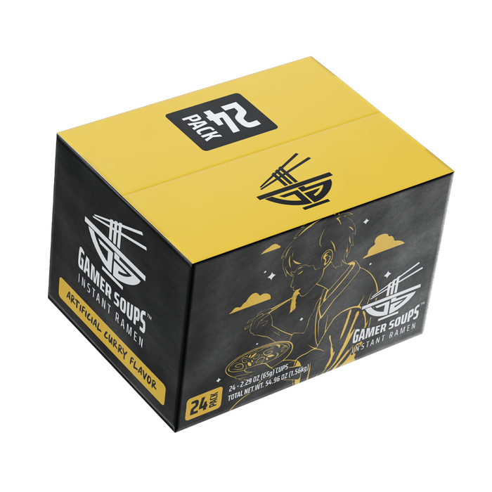 Gamer Soups Instant Noodles - Curry (24 Cup Box) - Gamersupps