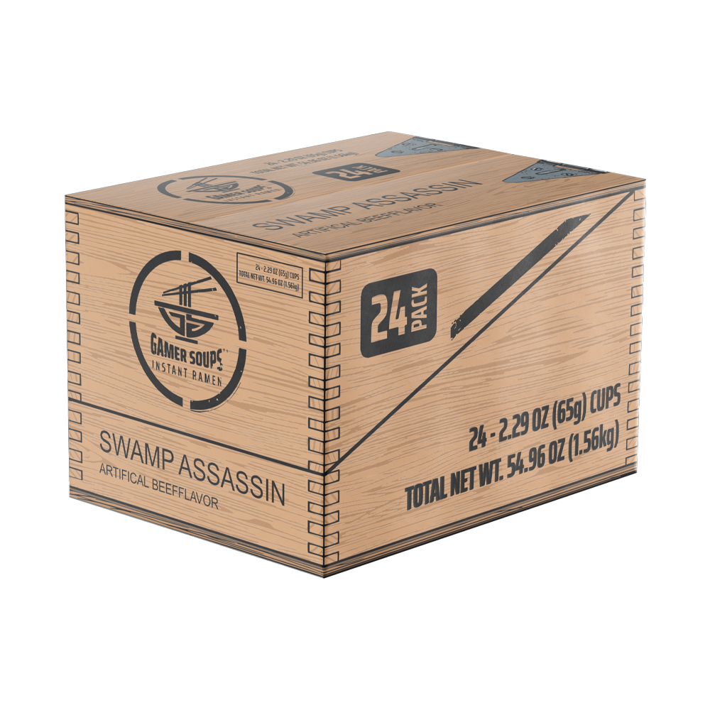 Gamer Soups Instant Noodles - Swamp Assassin (24 Cup Box) | Gamer Supps