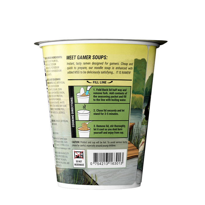 Gamer Soups Instant Noodles - Swamp Assassin (24 Cup Box) - Gamersupps