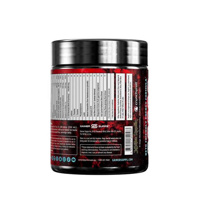 Gamer Supps x Jujutsu Kaisen Cursed Energy - 100 Servings - Gamersupps