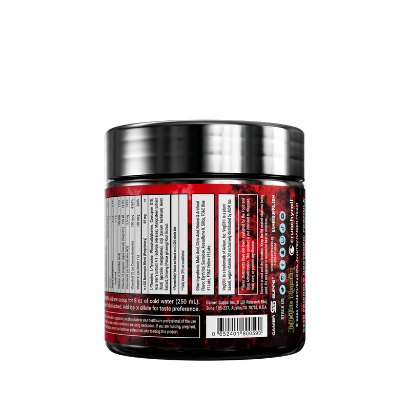 Jujutsu Kaisen Cursed Energy Caffeine Free - 100 Servings - Gamersupps