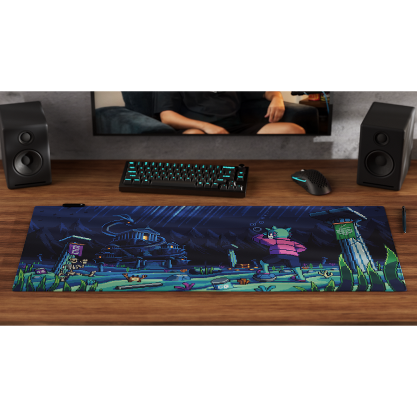 PIXEL CUPS x BigPuffer: Leviathan's Crossing RGB Mouse Pad | Gamer Supps