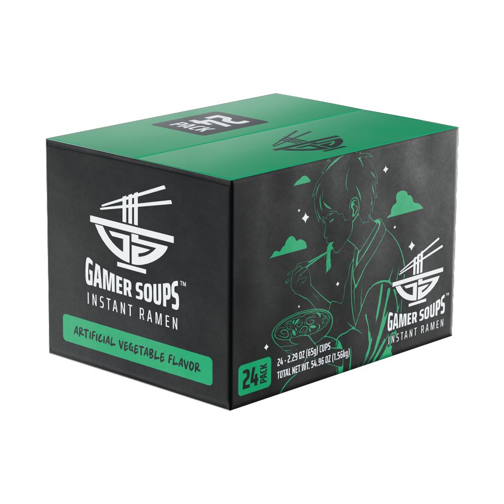 Gamer Soups Instant Noodles - Vegetable (24 Cup Box) - Gamersupps